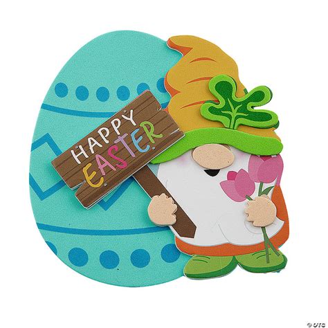 3 34 X 4 Happy Easter Carrot Gnome Magnet Foam Craft Kit Makes 12
