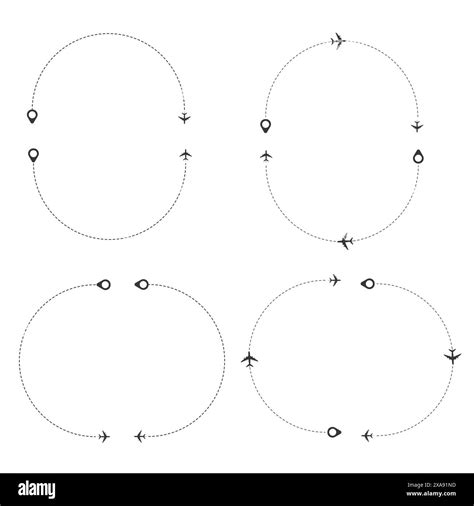 Set Of Dashed Line Arrows Stock Vector Image And Art Alamy