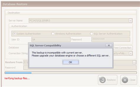 The Backup Is Incompatible With Current Server Please Upgrade Your