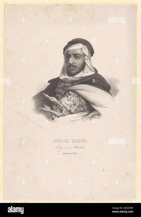 Portrait Of Abd El Framework Bey Van Mascara H Straub 1830 1899