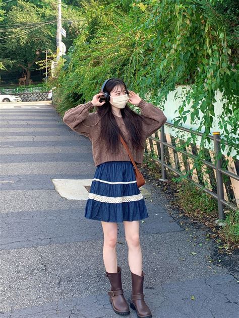 코쥬 데님 레이스 캉캉 스커트 하구미 스즈코 러블리 빈티지 모리룩 모리걸 아오이유우