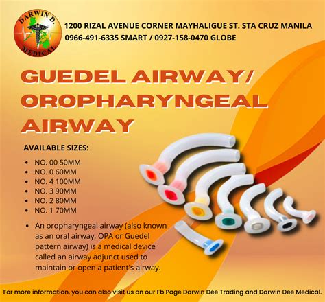 Guedel Airwayoropharyngeal Airway Available Sizes 00 0 4 3 2 1