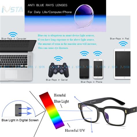 Ivsta компьютерные очки игровой анти синий светильник блок прозрачная близорукость стимпанк