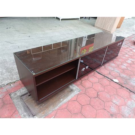 全省二手貨 總店二手家具 胡桃 黑玻電視櫃 七尺推門電視櫃 七尺電視櫃 矮櫃 TV櫃 長櫃 收納櫃 置物櫃 二手傢俱 蝦皮購物