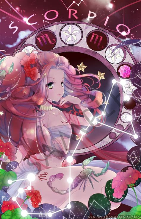 Scorpio Zodiacal Constellations Art Print Etsy Anime Zodiac