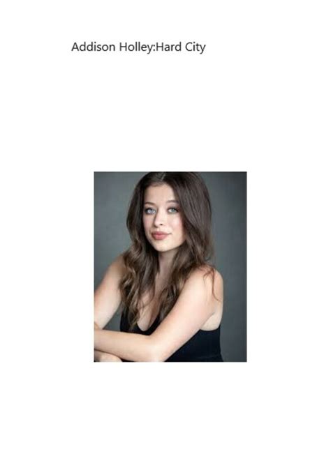 Addison Holleyhard City Clean Version Fan Casting On Mycast