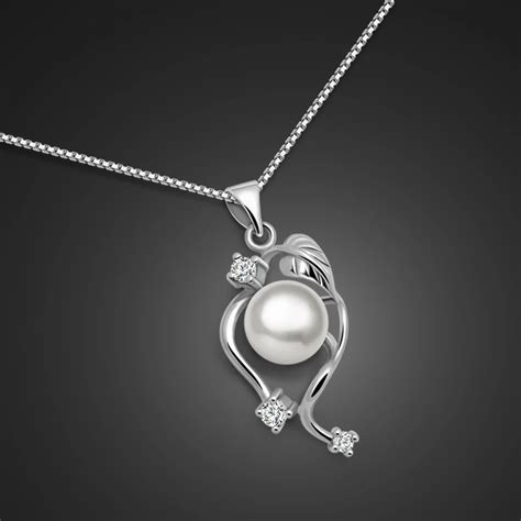 New Silver Jewelry Womens 925 Sterling Silver Necklace Zircon Pendant