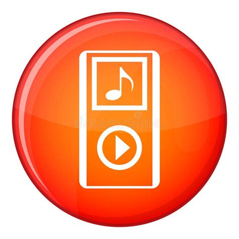 Mini MP3 Portable Player Icon Flat Style Stock Vector Illustration