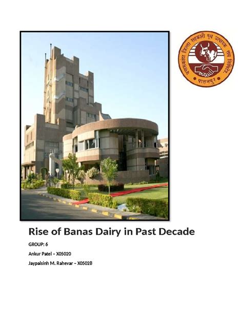 Banas Dairy Group No 6 Prmx Rise Of Banas Dairy In Past Decade Group
