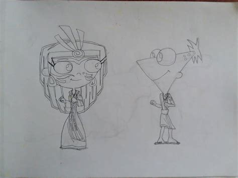 Pnf Atlantis Phineas And Isabella Dancing Lineart By Mcolebro On