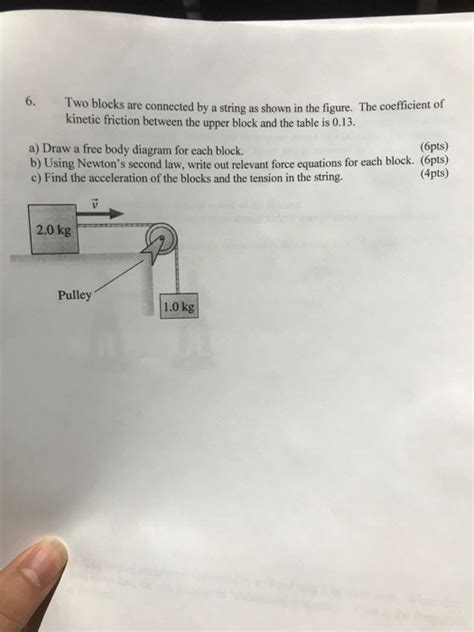 solved 6 two blocks are connected by a string as shown in