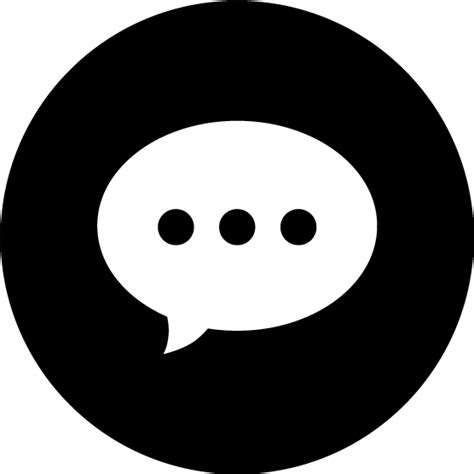 メッセージのアイコンのイラスト（丸・白黒） 無料イラスト素材のillalet