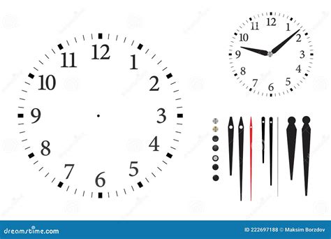Modern Väggklocka Med Arabiska Siffror Minimalistisk Stil Vektor