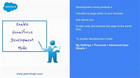 how to enable development mode in salesforce to create visualforce