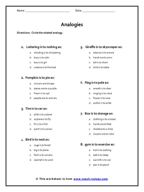 Fillable Online Schoolwires Henry K12 Ga Analogies 4 English Language