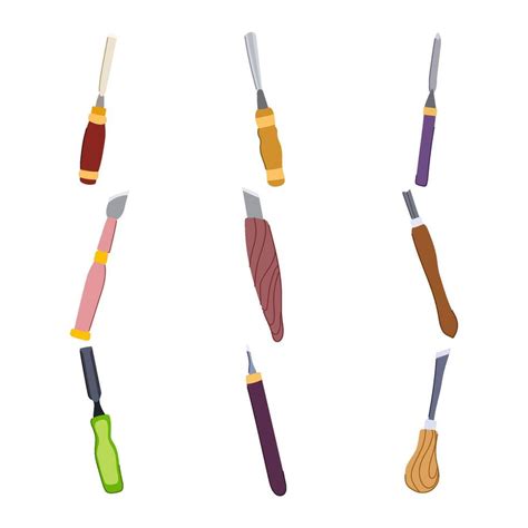 Chisel Carving Set Cartoon Illustration 54189218 Vector Art At Vecteezy