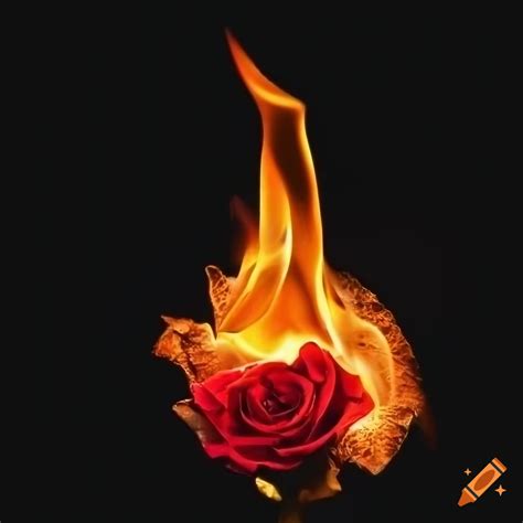 Artistic Image Of A Burning Rose On Craiyon