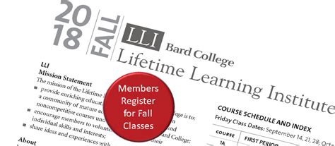 Registration For Fall Classes August 1 15 Lifetime Learning Institute