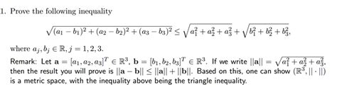 Solved 1 Prove The Following Inequality Chegg Com