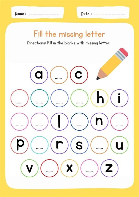 Missing Letters Worksheet Download And Print Now