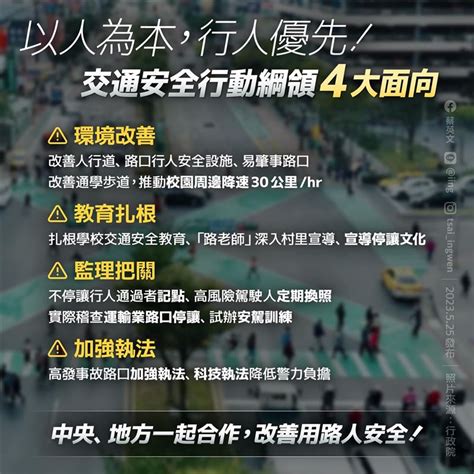 蔡總統：以人為本，行人優先 致力改善交通安全 要聞 蔡總統：以人為本，行人優先 致力改善交通安全 青年日報