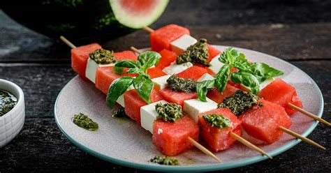 Watermelon Feta Mint Skewers Picnic Tale