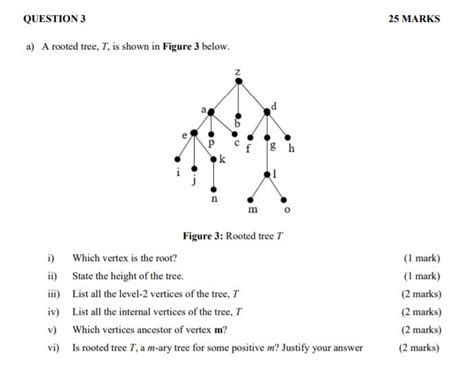 Solved QUESTION MARKS A A Rooted Tree T Is Shown In Chegg Com