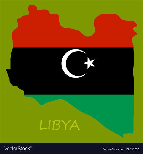 Flag Map Of Libya Royalty Free Vector Image VectorStock