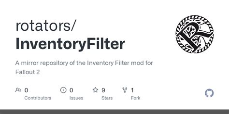 Github Rotators Inventoryfilter A Mirror Repository Of The Inventory