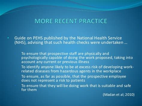 Pre-employment health screening