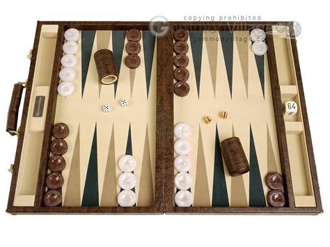 22 Inch Tournament Backgammon Set By Gammonvillage Brown Beige