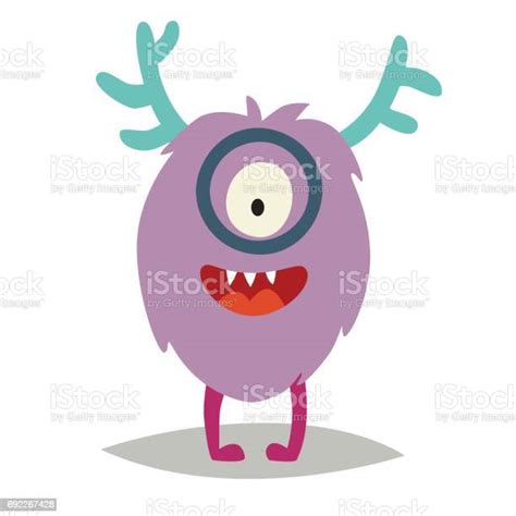 Emoji 스마트 괴물입니다 귀여운 영리한 Cyclop 벡터 일러스트 레이 션 귀여운에 대한 스톡 벡터 아트 및 기타 이미지