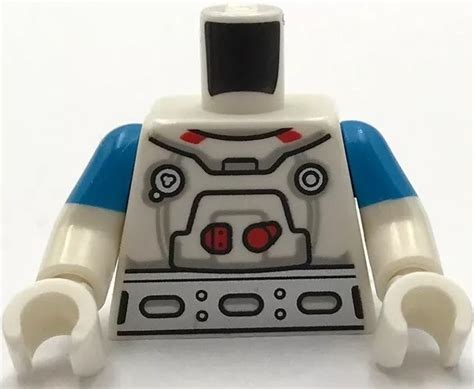 Lego New Minifigure White Torso Spacesuit Red Trim Wide Silver Belt Part Picclick Au