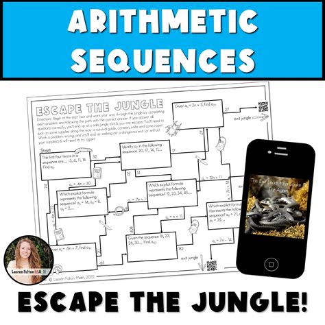 Arithmetic Sequences Activity With Explicit Formula Algebra 1 And 2 Ga Lauren Fulton Math