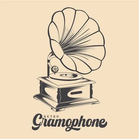 Old Retro Gramophone Vector Drawing 12047783 Vector Art At Vecteezy