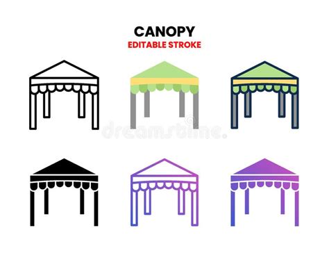 Canopy Icon Set With Different Styles Stock Vector Illustration Of Marquee Cover 257945354