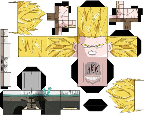 Gotenks Gt Ss1 Paper Toy Free Printable Papercraft Templates
