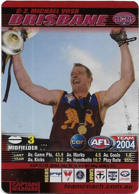 2004 Teamcoach Captain Wildcard C 2 Michael Voss Brisbane Apt