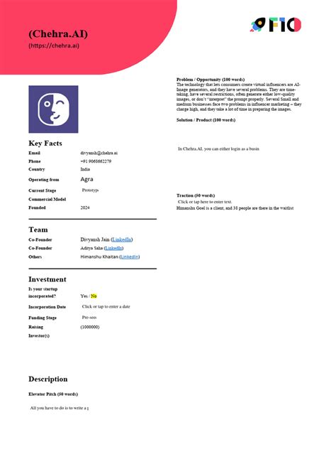 F10 Onepager Template Pdf Startup Company Small Business