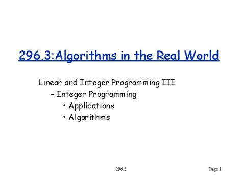 296 3 Algorithms In The Real World Linear
