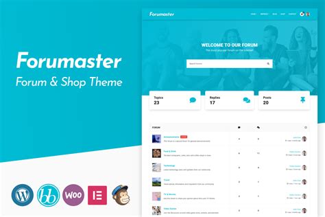 Forumaster WordPress BbPress Forum Theme Theme Masters