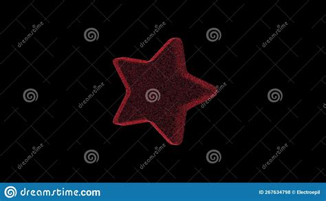 3d Star On Black Background Object Consisting Of Red Flickering Particles Science Concept