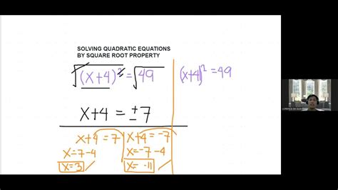Math9 Solving Quadratic Equations By Square Root Property Involving