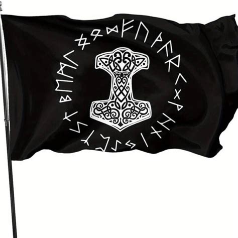 Thors Hammer Flag 3 Foot X 5 Foot Third Reich Posters