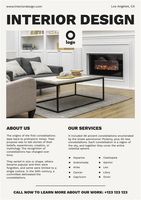 Free Professional Interior Design Company Flyer Template
