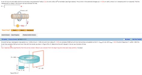 Solved A Coil Of Turns And Radius Cm Surrounds A Chegg