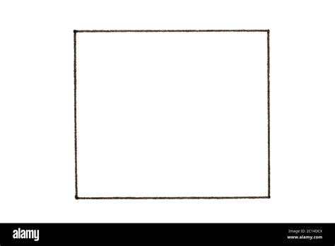 Black Color Line In Blank Square Shape On White Paper Background Stock