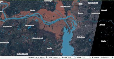 Imagens de satélite mostram antes e durante enchente em Porto Alegre
