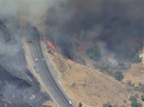 California Freeway Near Los Angeles Shut Down By Wildfire As Heatwave
