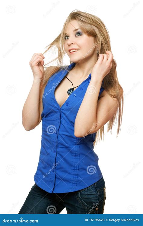 Portrait Of Playful Young Blonde Stock Image Image Of Glamour